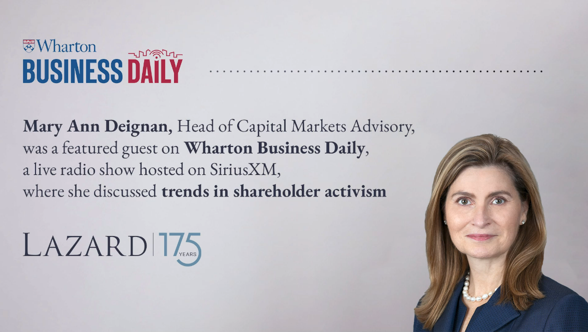 Mary Ann Deignan on Sirius XM | Lazard